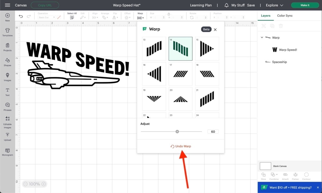 Using Warp in Design Space – Help Center