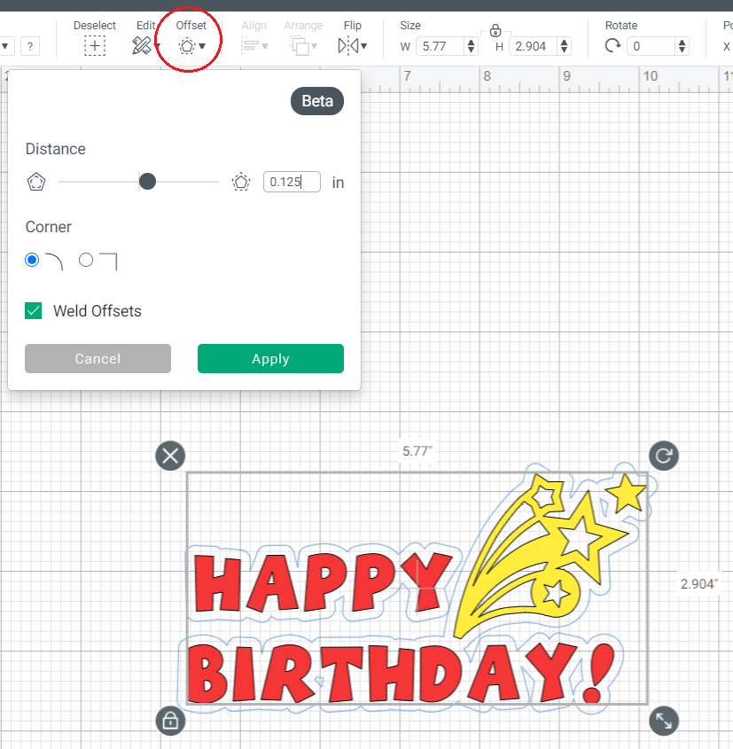 How to use the Offset feature in Design Space – Help Center