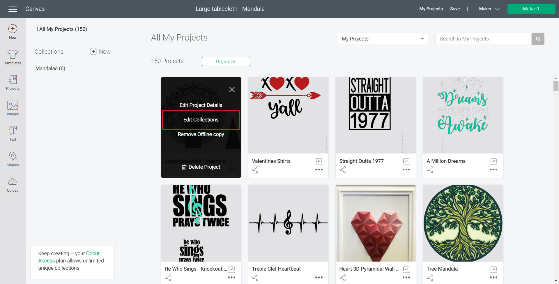 Using My Stuff and Collections in Design Space – Help Center