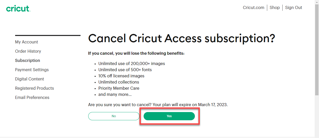 How do I cancel my Cricut Access Subscription? – Help Center