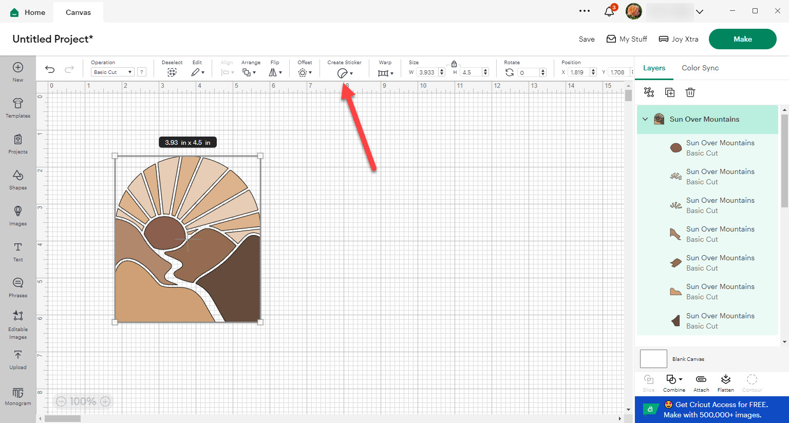 How to use Create Sticker in Design Space – Help Center