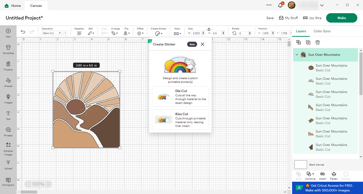 How to use Create Sticker in Design Space – Help Center