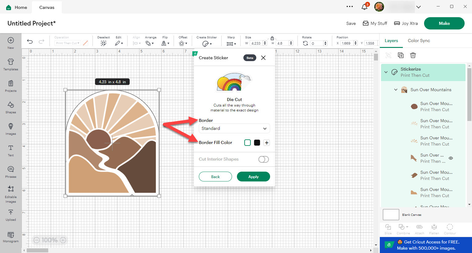 How to use Create Sticker in Design Space – Help Center