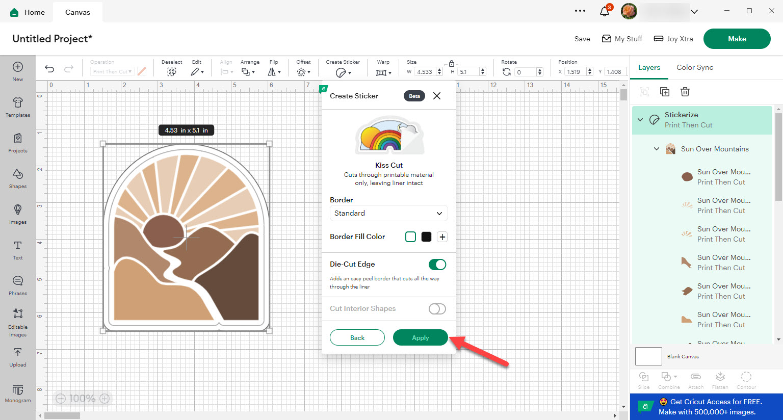 How to use Create Sticker in Design Space – Help Center