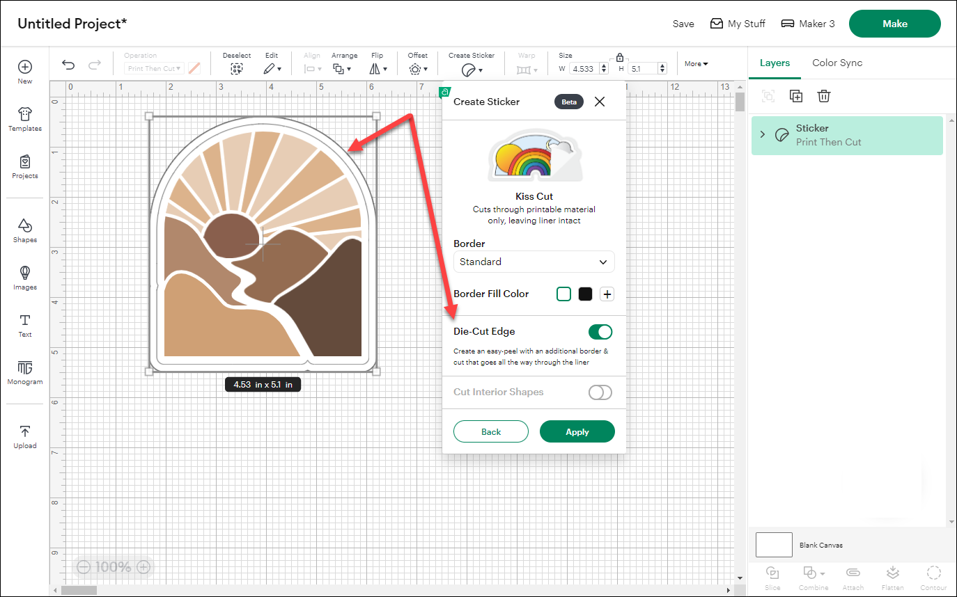 How to use Create Sticker in Design Space – Help Center