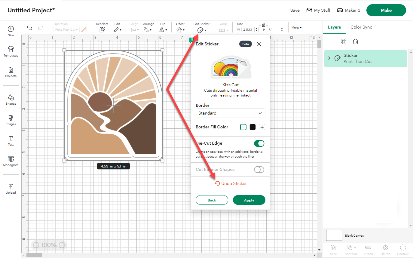 Comment utiliser Créer un autocollant dans Design Space – Centre d'aide