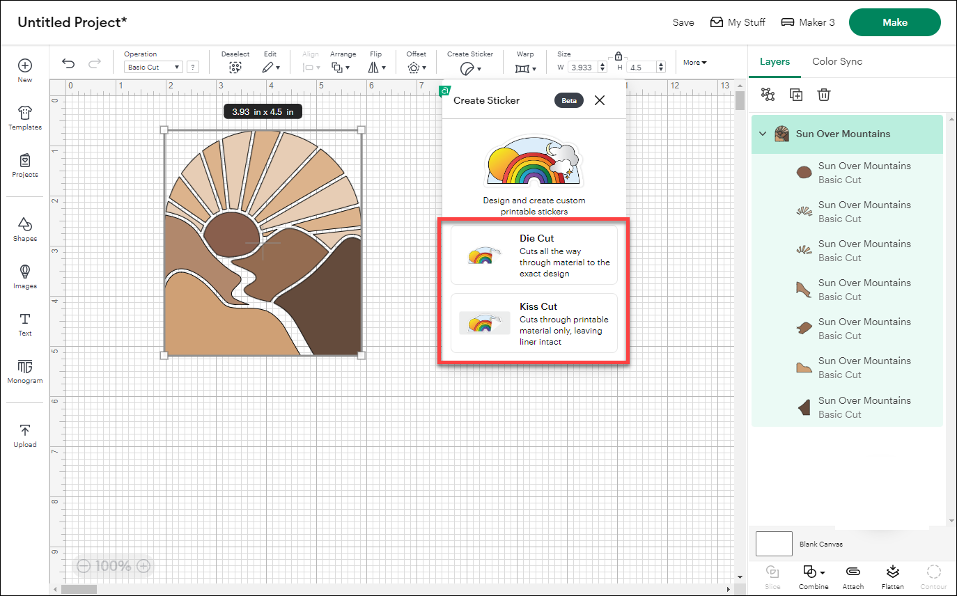 Comment utiliser Créer un autocollant dans Design Space – Centre d'aide