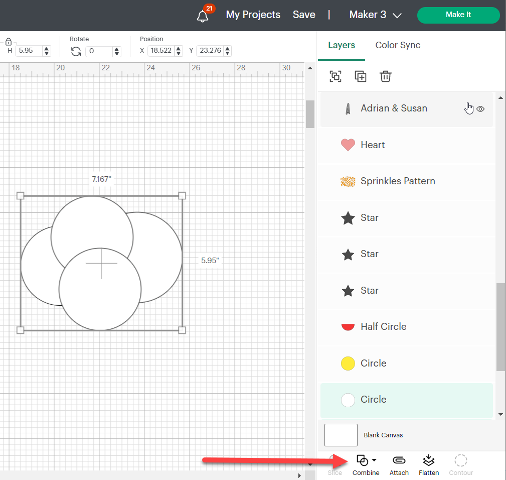 Design Space Using Combine To Create New Shapes Help Center